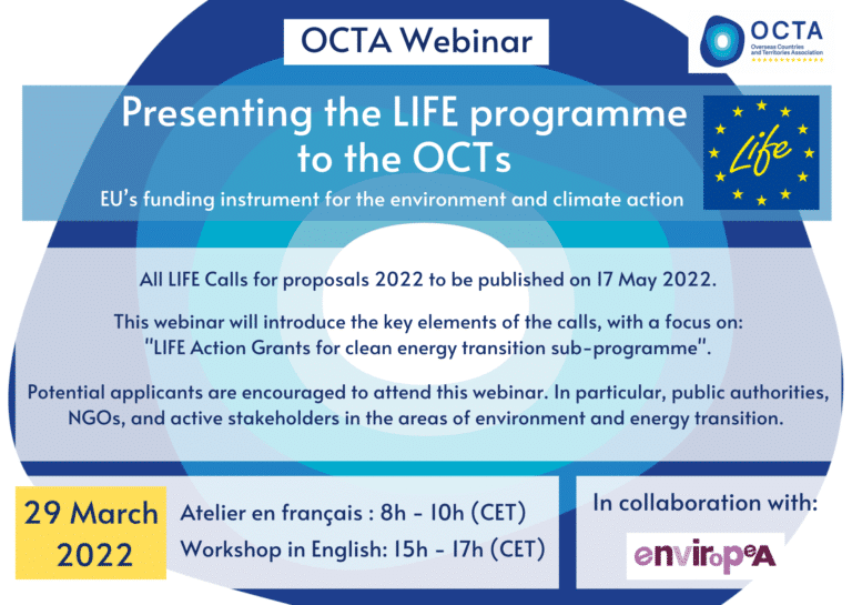 EU Programmes Webinar: “Presenting the LIFE programme to the OCTs” - OCTA